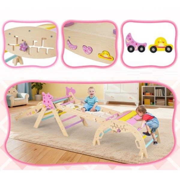 Montessori medinis laipiojimo komplektas vaikams 8-in-1